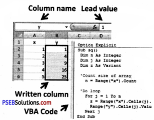 PSEB 9th Class Computer Solutions Chapter 1 MS Excel Part-I – PSEB Solutions