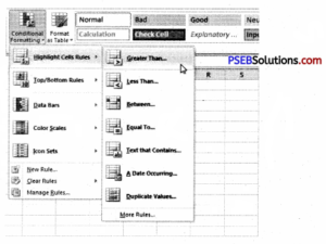 PSEB 9th Class Computer Solutions Chapter 1 MS Excel Part-I – PSEB Solutions