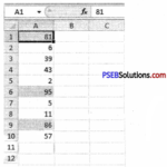 PSEB 9th Class Computer Solutions Chapter 1 MS Excel Part-I – PSEB Solutions