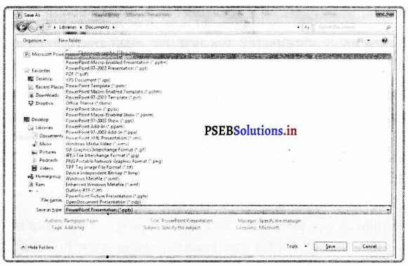 PSEB 8th Class Computer Notes Chapter 6 ਮਾਈਕਰੋਸਾਫਟ ਪਾਵਰਪੁਆਇੰਟ (ਭਾਗ-3 ...